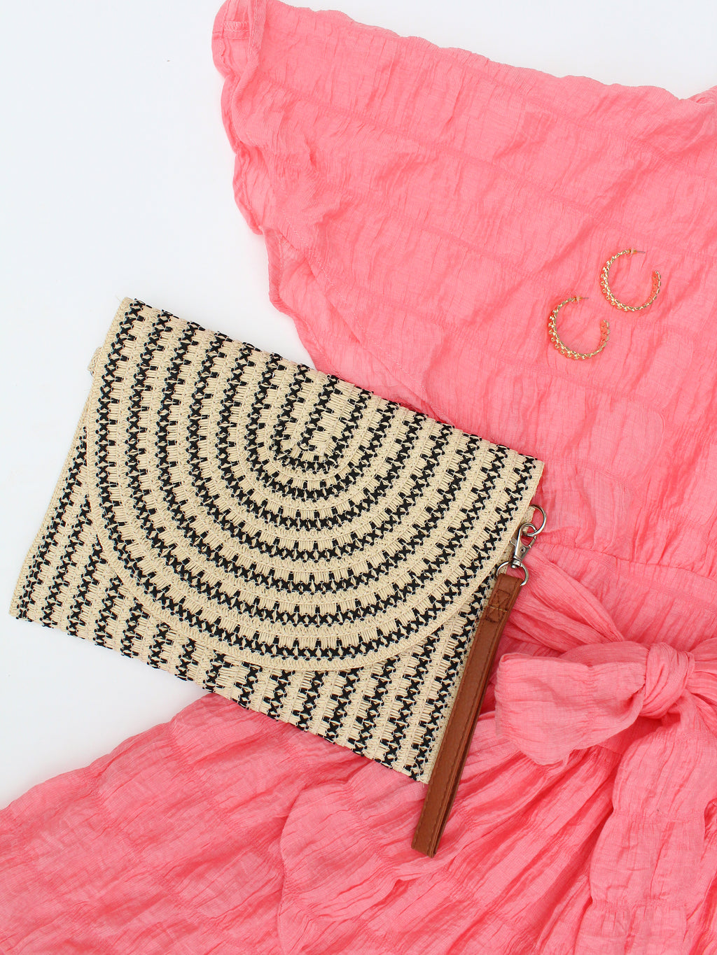 Brown Woven Raffia Clutch - Kendry Collection Boutique