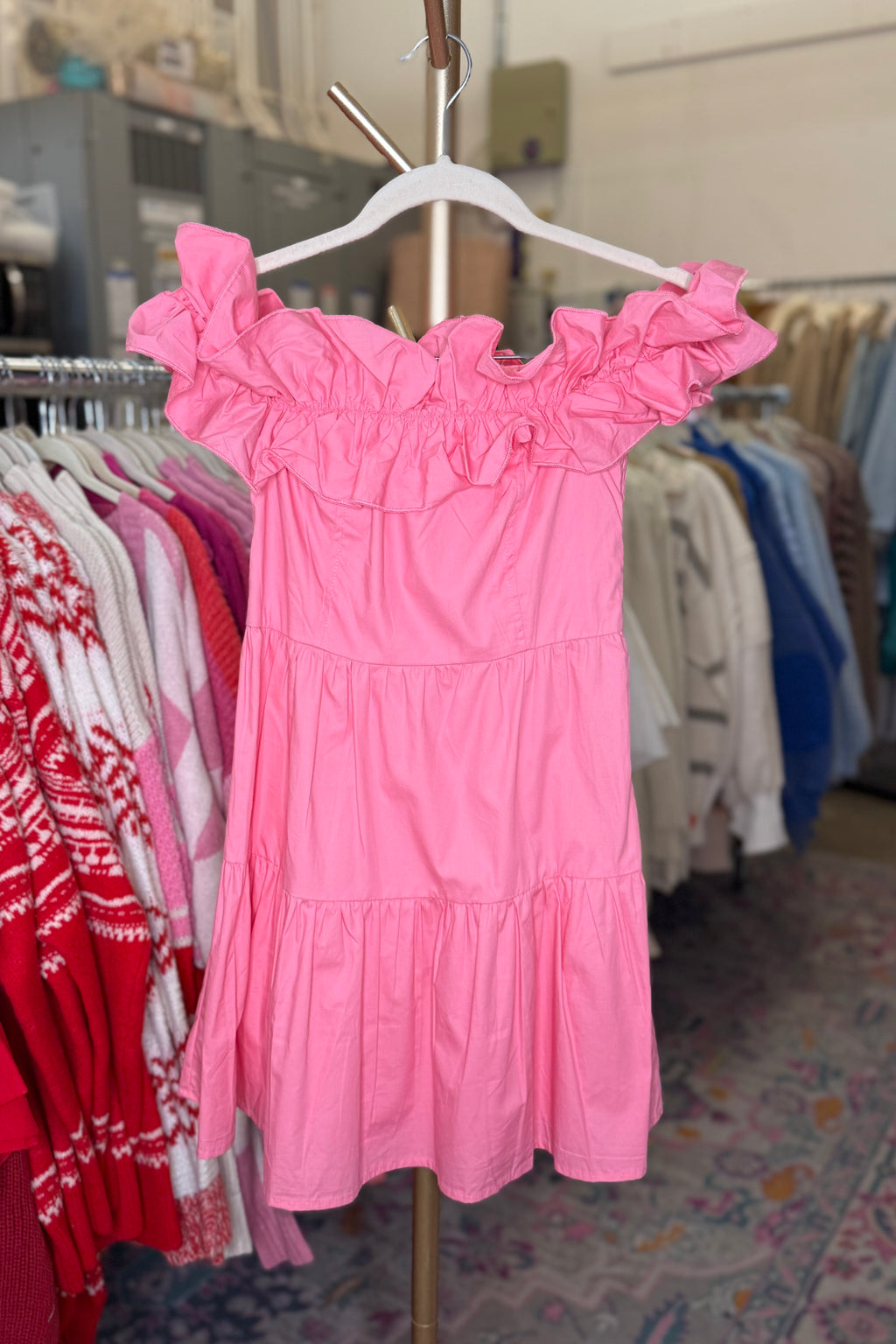 Off The Shoulder Ruffle Top Mini Dress - Kendry Collection Boutique