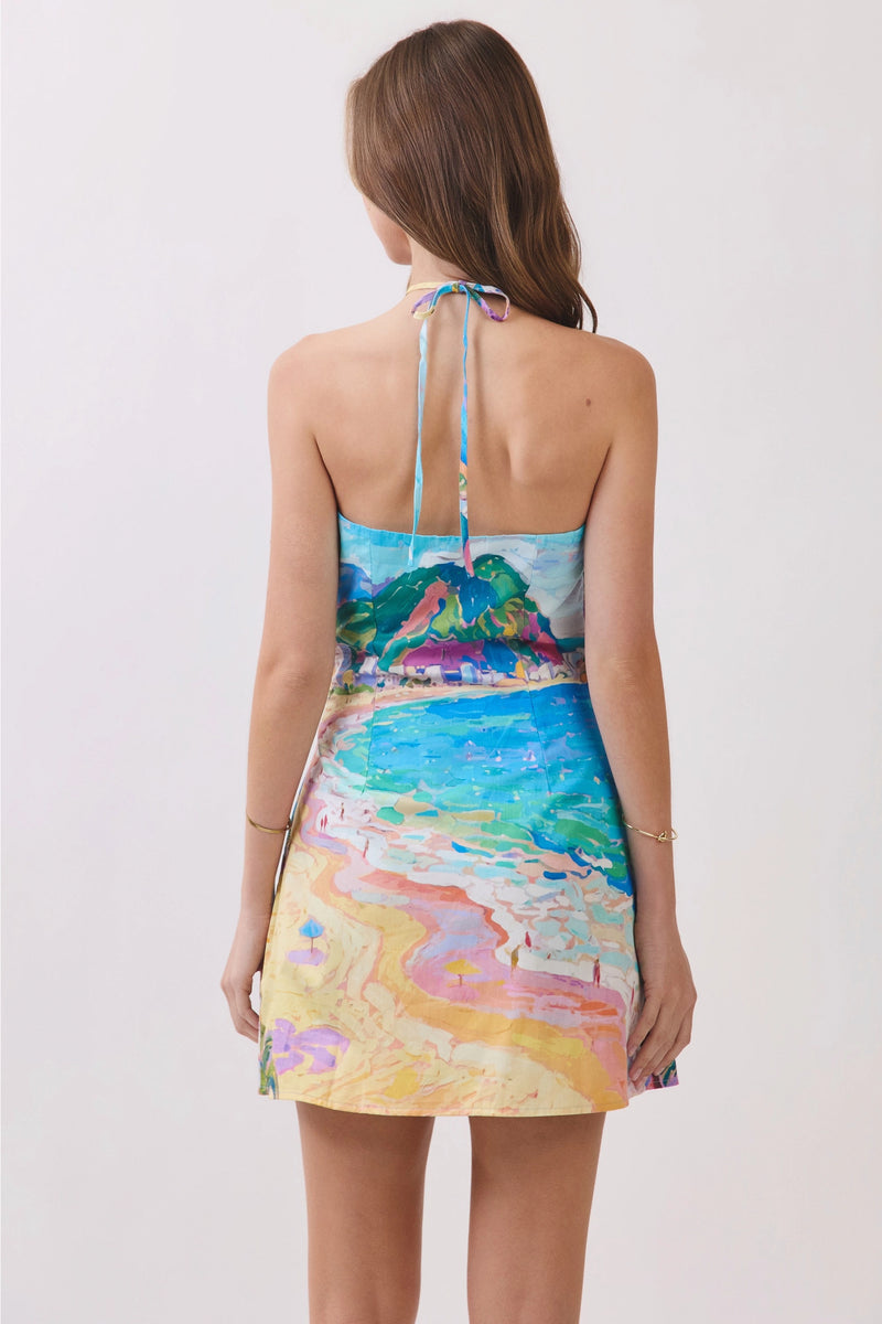Coastal Landscape Halter Mini Dress | Resortand Cruise Wear – Kendry ...